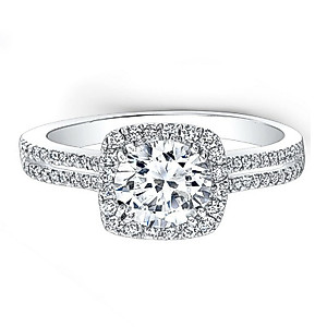 2.40 Ct Round Cut Diamond Engagement Wedding Women's Ring 14k White Gold Finish (13.5)