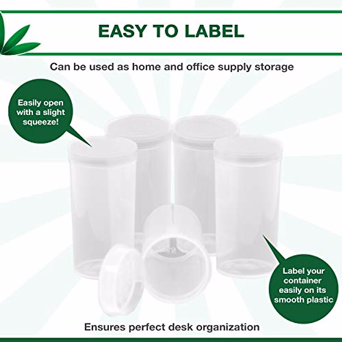 Emerald Mountain Supplier Pop Top Dram Containers | Durable Airtight Multipurpose Storage | Herb and Pill Organizer - 13 Dram (White, 320 Count (Pack of 1))