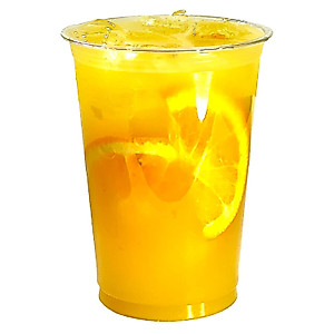 Clear Plastic Disposable Cups | 14 oz Cups, 500 Pack | Crystal Clear PET Cup | Cold Smoothie | Iced Coffee Go Cups | Ideal for Coffee, Parfait, Juice, Soda, Cocktail, Party Cups (14oz, 500 count)