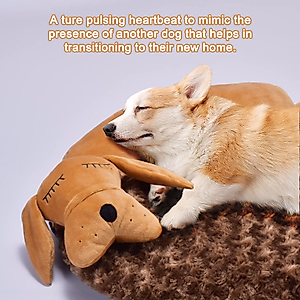 Moropaky Heartbeat Toy Puppy Heartbeat Stuffed Toy, Dog Heartbeat Toy for Pet Anxiety Relief, Calming Aid, Sleep Aid, Behavioral Aid, Crate Training