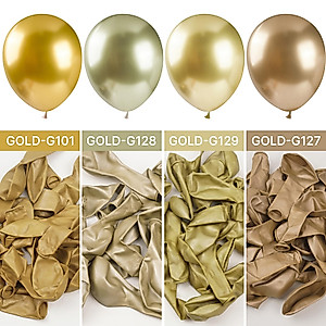 PartyWoo Metallic Gold Balloons, 152 pcs Gold Balloons Different Sizes Pack of 18 12 10 5 Inch Gold Balloon Arch Kit Balloon Garland for Birthday, Graduation, Wedding Party Decorations, Gold-G101