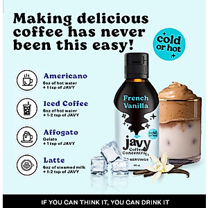 Javy Coffee Concentrate Bundle - Cold Brew Coffee, Perfect for Instant Iced Coffee, Cold Brewed Coffee and Hot Coffee - Original & Vanilla