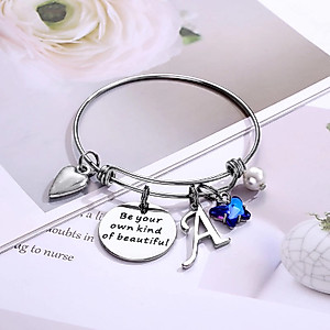 Yoosteel Butterfly Charm Bracelets for Women, Butterfly Bracelet Expandable T Letter Charm Butterfly Bracelets Birthday Jewelry Gifts for Women