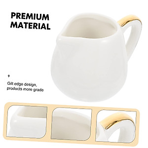 UPKOCH 1pc Milk Jug Cup Milk Creamer Pitcher Coffee Creamer Pitcher Ceramic Cream Jugs Porcelain Tea Cups Gravy Holder Soy Espresso Pot Ceramic Cup European Style Ceramics White Milk Foam