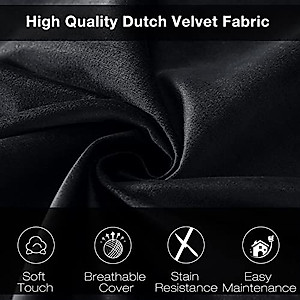 EDUJIN 3 ft Bean Bag Chair: 3' Memory Foam Bean Bag Chairs for Adults/Teens with Filling,Ultra Soft Dutch Velvet Cover, Round Fluffy Lazy Sofa for Living Room - 3Foot,Black