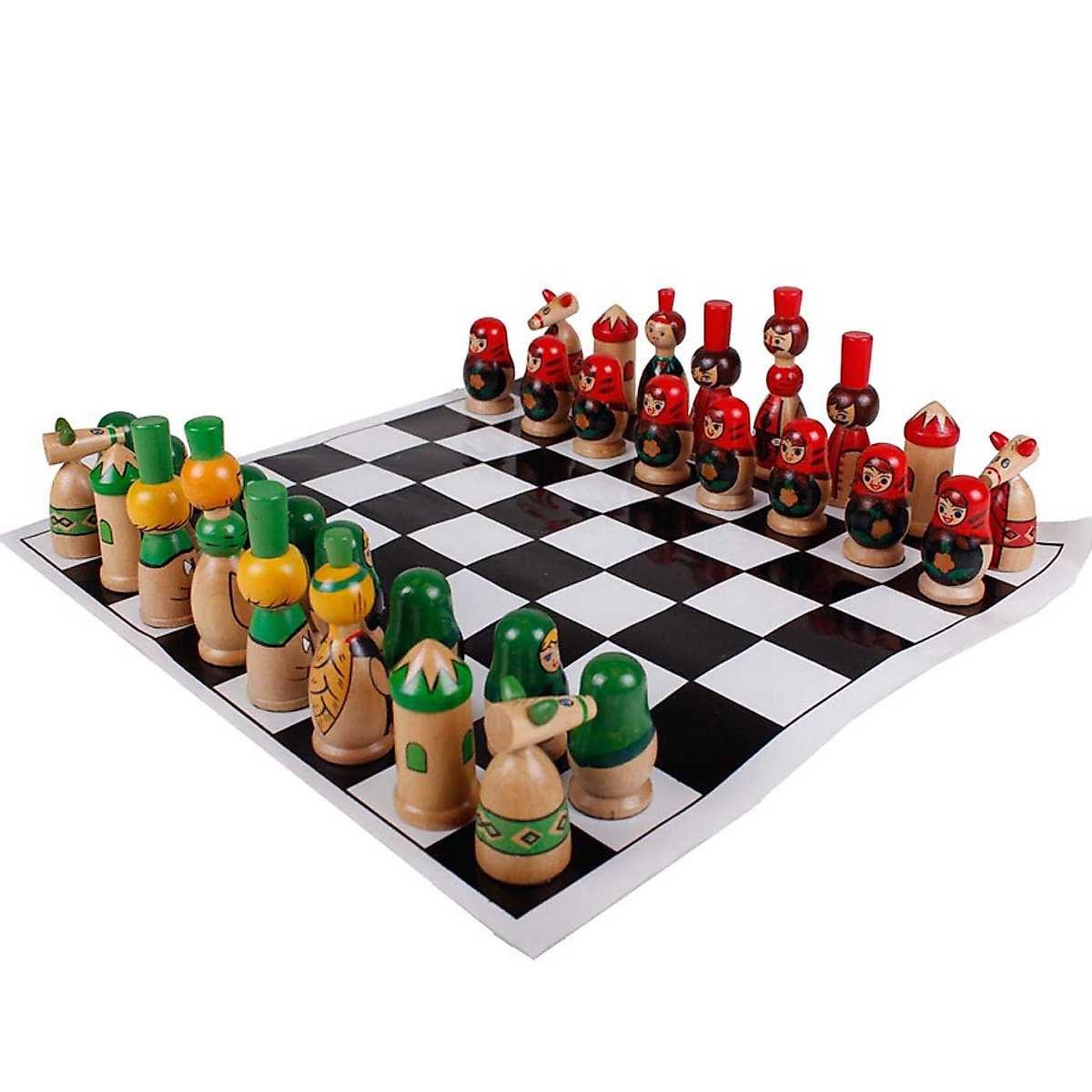 Chess Set Chess Pieces Chessman-Travel Nice Gift for Friends Game Collection Cartoon Character Type