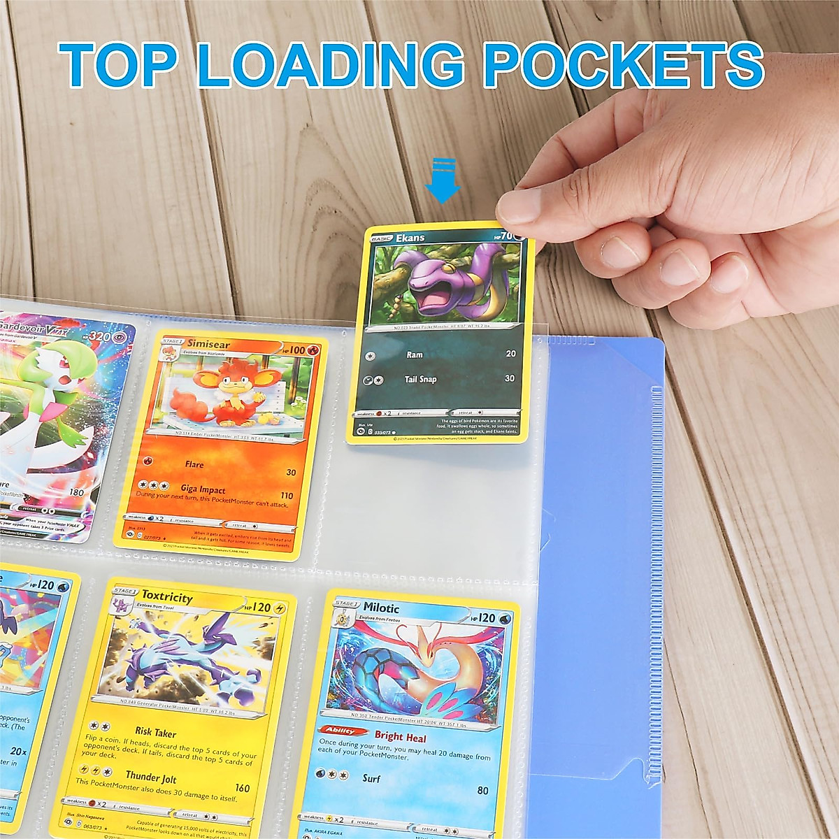 ABLY 120 Pages Double-Sided Trading Card Pages Sleeves 9-Pocket Clear Plastic Game Card Protectors for Skylanders, Pokemon, Baseball Cards and More, Fit 3 Ring Binder
