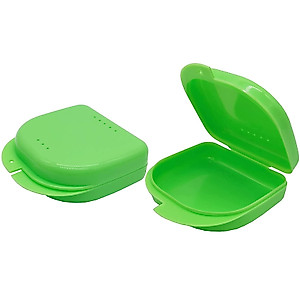 RONYOUNG 10PCS Mouth Guard Case Retainer Box Orthodontic Denture Storage Container, 5 Color