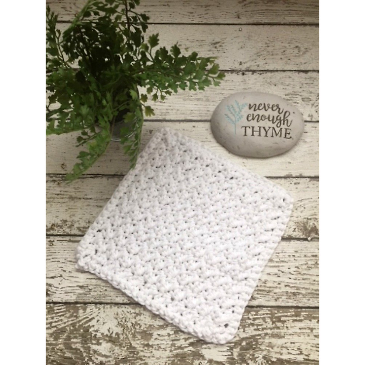 Handmade Cotton Kitchen Dish Cloths White Set of 3 Eco Friendly Wash Cloths Crochet Dishcloths