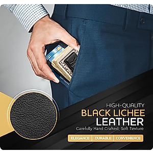 Money Clip Leather Wallet For Men Slim Front Pocket RFID Blocking with Super Strong Magnetic