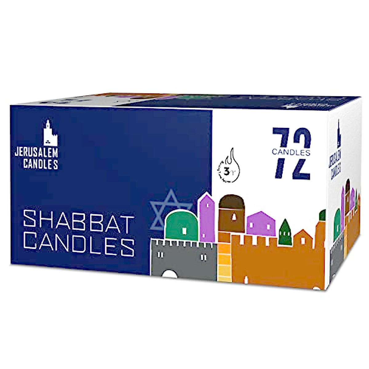 Shabbat Candles - Traditional Shabbos Candles - 3 Hour - 1-Pack x 72 Count
