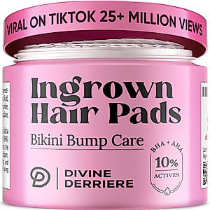Prevent Ingrown Hairs and Razor Bumps with BHA & AHA Pads - Ingrown Hair Serum for Razor Burns - PFB Razor Bump Stopper Topicals Skin Care, Ingrown Hair Treatment for Bikini Area and Razor Bumps