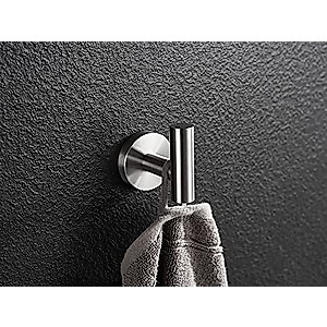 Kangdesi Bathroom Wall Towel Hooks, Coat Robe Clothes Hook (2 Pack), SUS304 Stainless Steel Brushed Hook Modern Wall Hook Holder for Kitchen Garage Hotel Wall Mounted