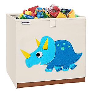 DODYMPS Foldable Animal Toy Storage Bins/Cube/Box/Chest/Organizer for Kids & Nursery, 13 inch (Cute Triceratops)