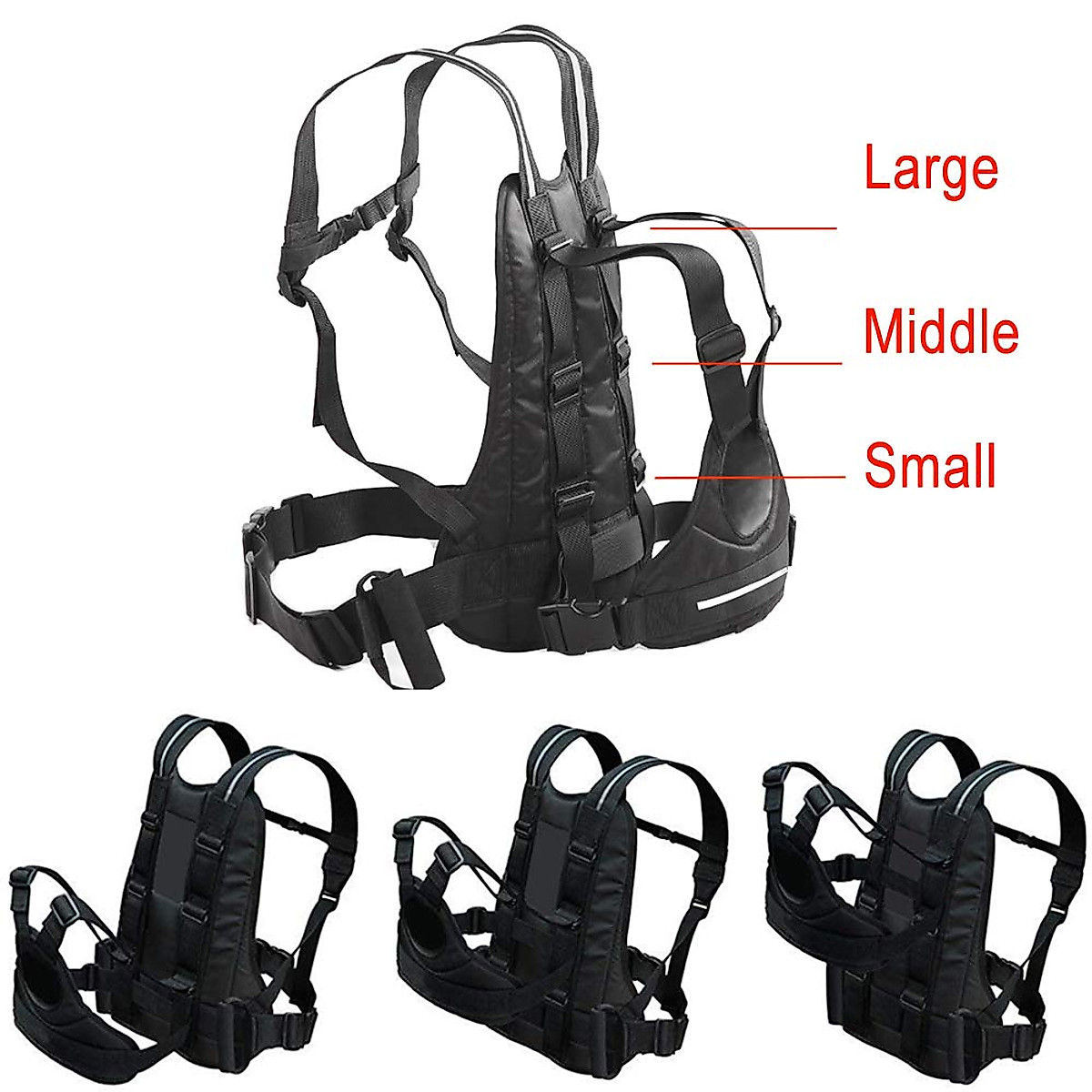 Jolik Child Motorcycle Harness Adjustable with Two Handles, Breathable Material in Black