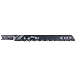 BOSCH U111C 3-5/8-Inch, 8TPI, HCS Universal Shank Jigsaw Blade, 5 Pack