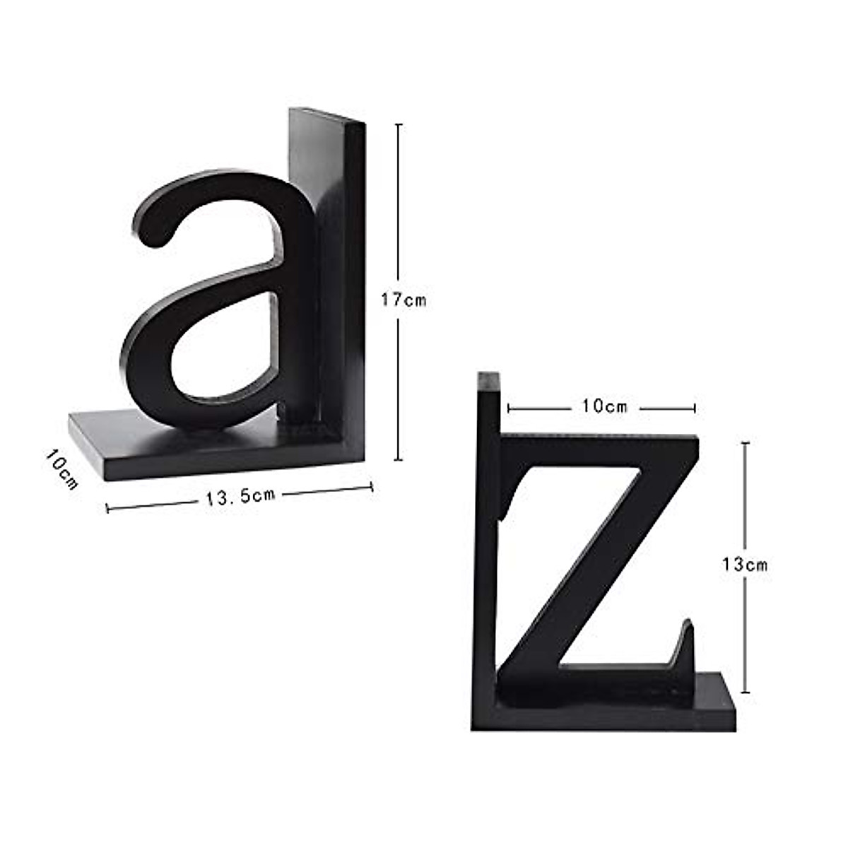 FUYU 1 Pair Creative Letter Wood Bookend Book Stand Home Decoration