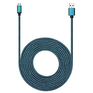 RoFI Micro USB Cable 15ft with 3A Fast Charging Extra Long and Extremely Durable Nylon Braided Charger Cord for Galaxy S7/S6/J8/J7 Note 5,Kindle,LG,PS4,Camera,Xbox One and More (Blue)