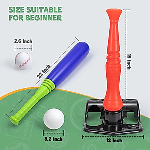 CeleMoon T Ball Sets for Kids 3-5, Baseball Softball Bat Toys Set Batting Tee for Toddlers, 6 Balls Included, for Boys Girls Age 3 Years Indoor Outdoor Sport Playing Game, Blue