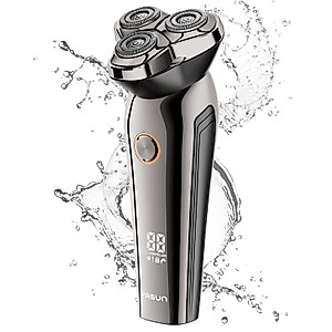 Electric Razor for Men, YASUN Men's Rotary Shaver, Wet/Dry IPX7 Waterproof Electric Shavers for Men with Pop-up Beard Trimmer, Cordless Rechargeable Mens Razor - YS3900 Chrome