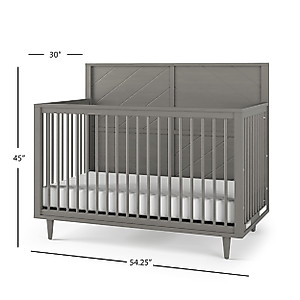 Child Craft Surrey Hill 4-in-1 Convertible Crib, Baby Crib Converts to Day Bed, Toddler Bed and Full Size Bed, 3 Adjustable Mattress Positions, Non-Toxic, Baby Safe Finish (Toasted Chestnut)