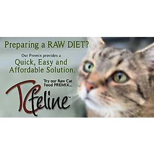 TCfeline RAW Cat Food Premix/Supplement to Make a Homemade, All Natural, Grain Free, Holistic Diet – Original Version with No Liver Egg Free Formula (Regular 14 oz)