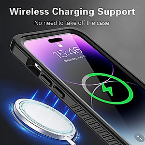 IUGOBI for iPhone 14 Pro Max Case Waterproof, Built-in Screen Protector Full Sealed Cover, Shockproof IP68 Waterproof Clear Case for iPhone 14 Pro Max 6.7 inch