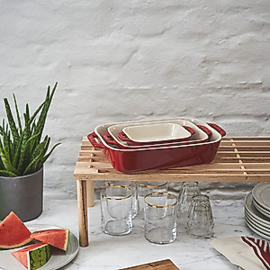 Staub Ceramic Baking Dish Set, 3pc, Cherry