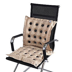 Inflatable Seat Cushion Portable Chair Cushion for Office Wheelchair Travel Cars Airplanes Coccyx Tailbone Sciatica Ideal for Daily Use Prolonged Sitting Relief, 1Pack Khaki
