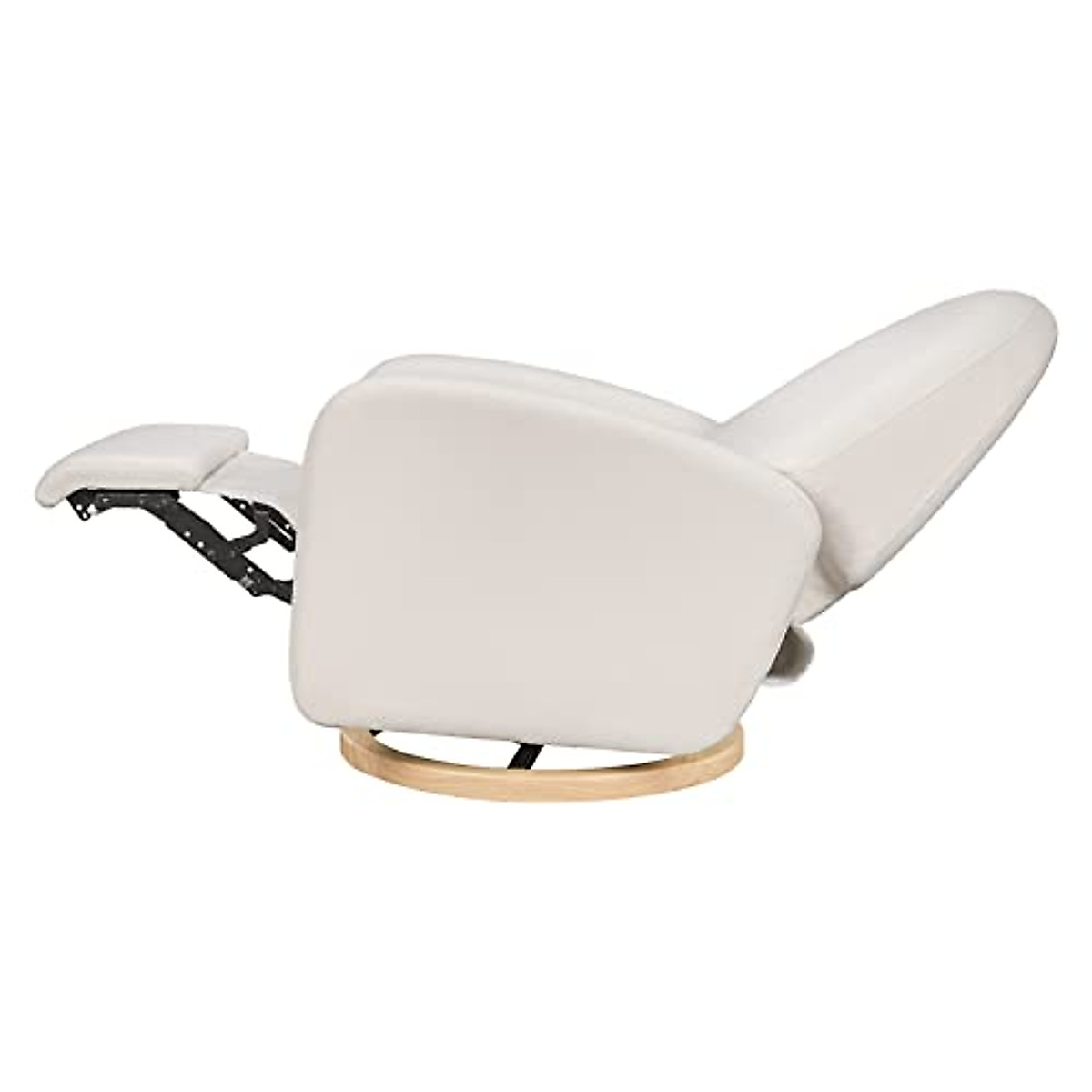 Babyletto Nami Electronic Power Recliner & Swivel Glider with USB Port in Performance Cream Eco-Weave with Light Wood Base,Water Repellent & Stain Resistant,Greenguard Gold and CertiPUR-US Certified