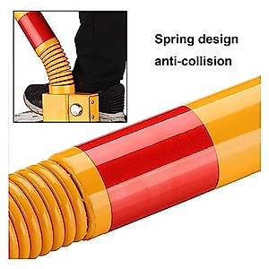 RONGQI Car Parking Space Lock Bollard Lockable Folding Security Post with Flexible Spring Collision Avoidance Bollard Parking Post with Keys (Color : Yellow-red, Size : 600x60mm)