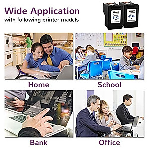 Inktopia Remanufactured Ink Cartridge Replacement for HP 61XL 61 XL 2 Black for HP Envy 4500 4502 5530 5534 Deskjet 1000 1050 1512 2540 3050 3510 Officejet 2620 4630 4632 Printer