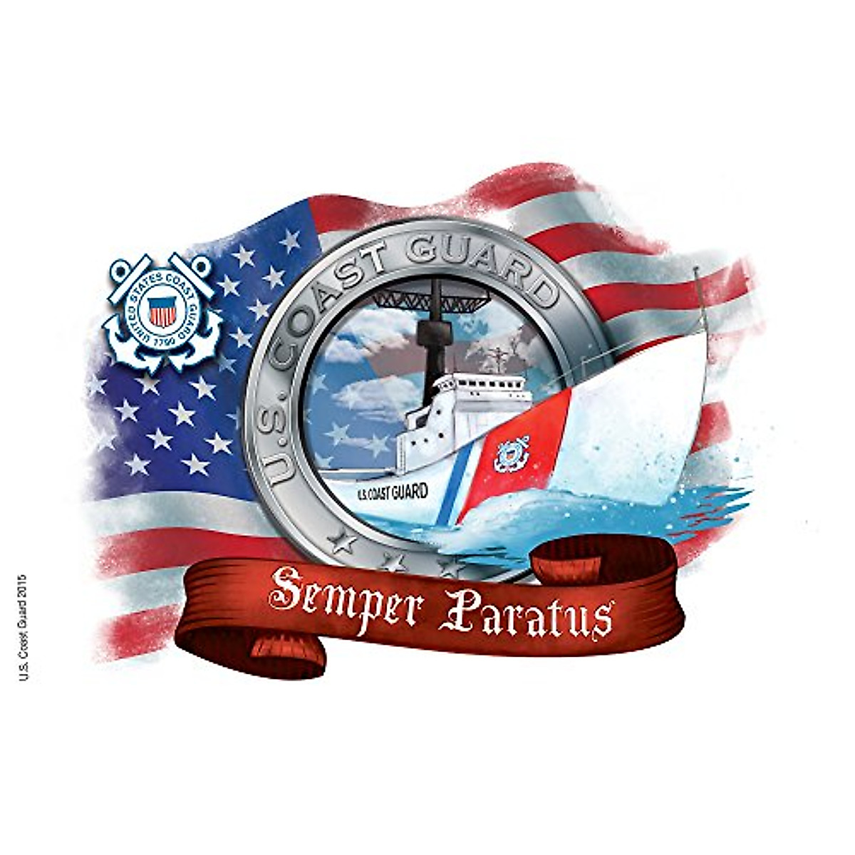 Tervis Coast Guard Boat Made in USA Double Walled Insulated Tumbler Cup Keeps Drinks Cold & Hot, 16oz, Unlidded