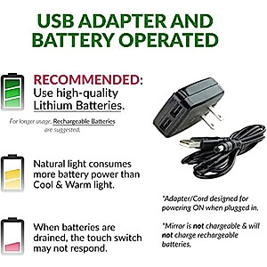 Ovente 7.5" Lighted Wall Mount Makeup Mirror, 1X & 10X Magnifier, Spinning Double Sided Round LED w/ Dimmer Switch, Extend, Retractable & Folding Arm, Battery USB Powered Antique Brass MLW75AB1X10X