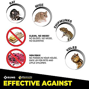 Ebung Electric Mouse Trap and Rat, Rodent, Chipmunk Zapper That Work— Instant and Humane Rodent Mice Killer – Powerful 7000 V Electrical Beam – Mess-Free Operation – Works Safe and Durable