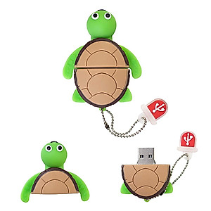 LEIZHAN Cute Turtle Flash Drive 32GB Cartoon Sea Animal Thumb Drive Character Computer USB Memory Stick Pendrive Gift for Kids, Teacher, Friends