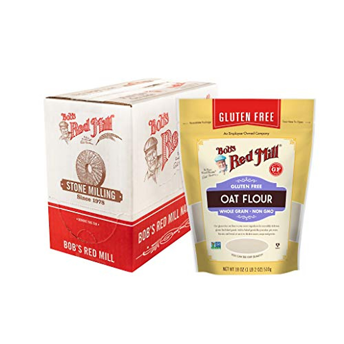 Bob's Red Mill Gluten Free Oat Flour, 18-ounce (Count of 4) Pack of 1