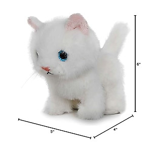 Ice King Bear Fluffy Little Cat Stuffed Animal Small Plush Toy 6 Inches (White)