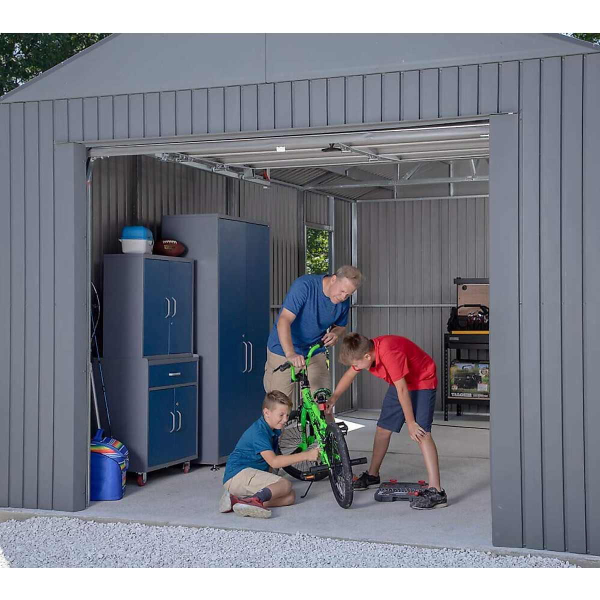 SOJAG GRC1215 Everest Wind & Snow Rated Steel Garage - 12 ft. x 15 ft. x 10 ft. Charcoal