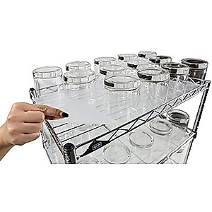 Apollo Hardware Chrome 3-Tier Wire Shelving Unit 20"x12"x20" with Shelf Liner