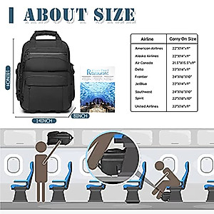 OZUKO Carry On Underseat Multi-functional, 18-inch Underseater Lightweight Overnight Suitcase with Wheels for Travel Business(Black, Carry-On 18-Inch)