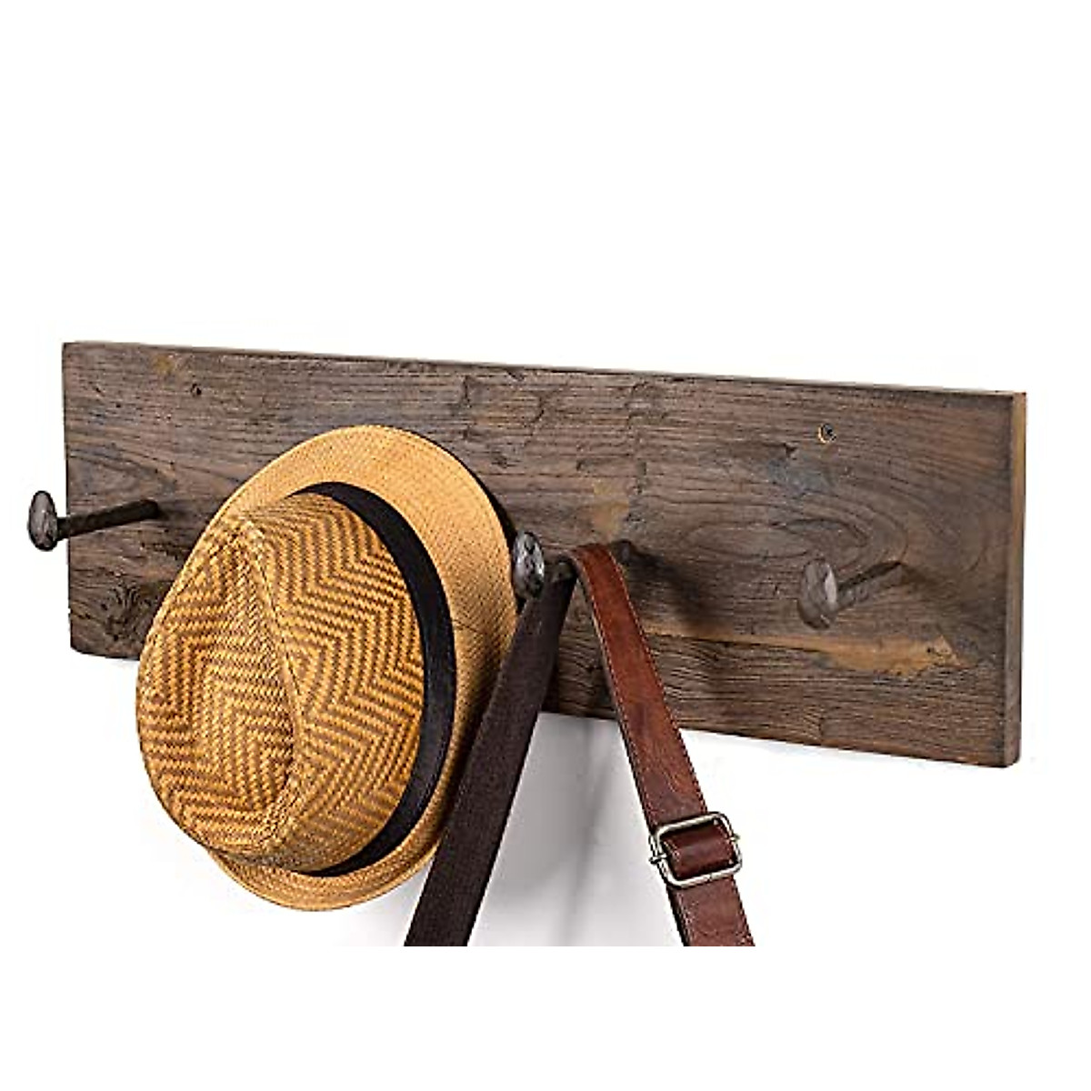 Rustic State Ray Screw in Wall Mount Cast Iron Hooks Coat Towel Bag Hat Hanger Multiuse Entryway Railroad Spike Rack Black Set of 4