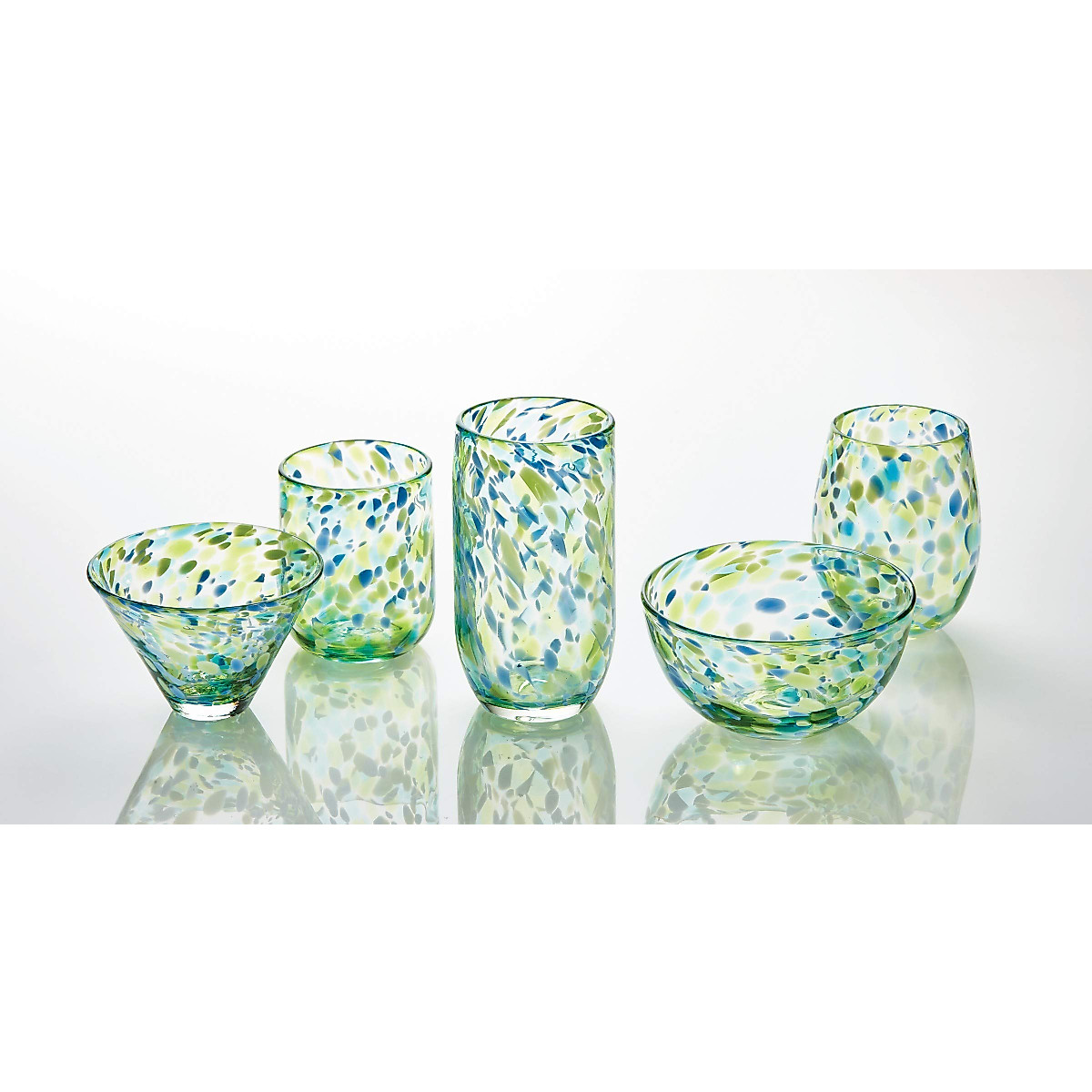 TAG TAG, Glass Double Old Fashioned Confetti Old Fashion Green