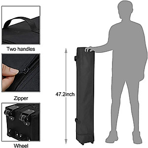 ZENY 10x10 Pop Up Canopy Tent Easy Set-up Outdoor Patio Canopy Adjustable Straight Leg Heights Instant Shelter with Wheeled Bag, Ropes