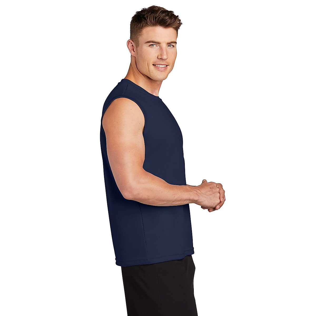 Mens Sleeveless Moisture Wicking Muscle T-Shirts. XS-4XL
