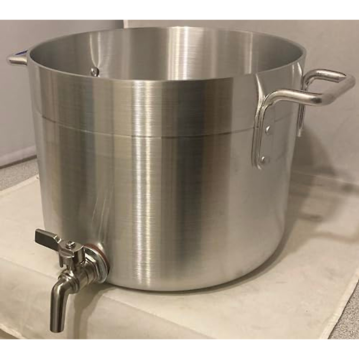 10 Qt Aluminum Stock Pot with Spigot Spout: Heavy-Duty 2.5 Gallons Kettle with Faucet Drain Valve Tap