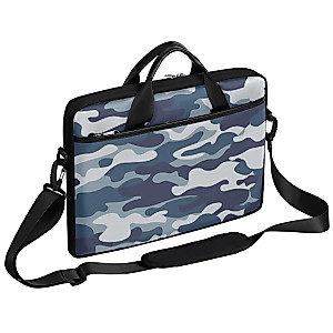 Retro Camo Laptop Computer Bag Waterproof Shoulder Messenger Bag 13-15 inch Durable Laptop Tote Bag with Shoulder Strap Handle Lightweight Crossbody Briefcase