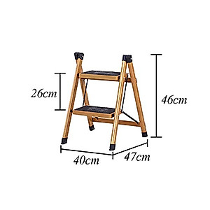 PENGJIE Folding Ladder Step Stool Ladder Stool 2 Step Folding Heavy Duty Steel Portable Anti Slip Mat Tread Compact 150 Kg Capacity