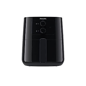 Philips Essential Compact 1.8lb/4.1L Capacity Airfryer with Rapid Air Technology, Easy Clean Basket, Black- HD9200/91
