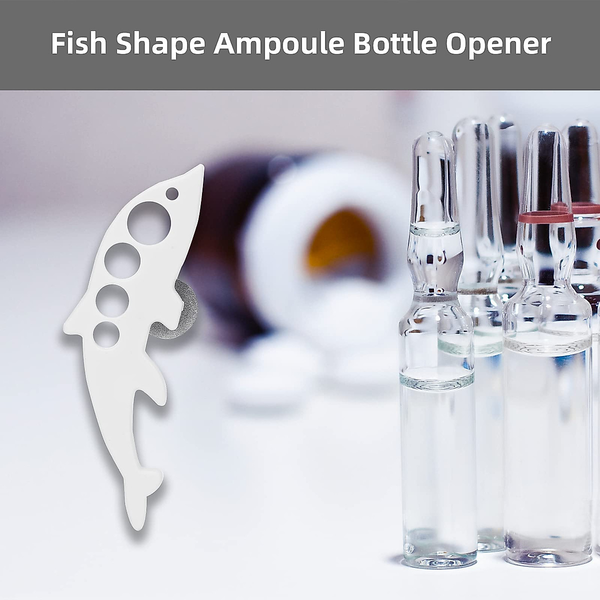 Horoper Ampoule Opener Glass Vial Breaker Bottle Opener Cutter, Ampoule Breaker, Fish Shape Glass Ampoule Bottle Opener Glass Ampule Opener Breaker Cutting Device,Cut The Ampoule